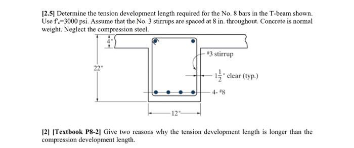 Solved [2.5] Determine the tension development length | Chegg.com