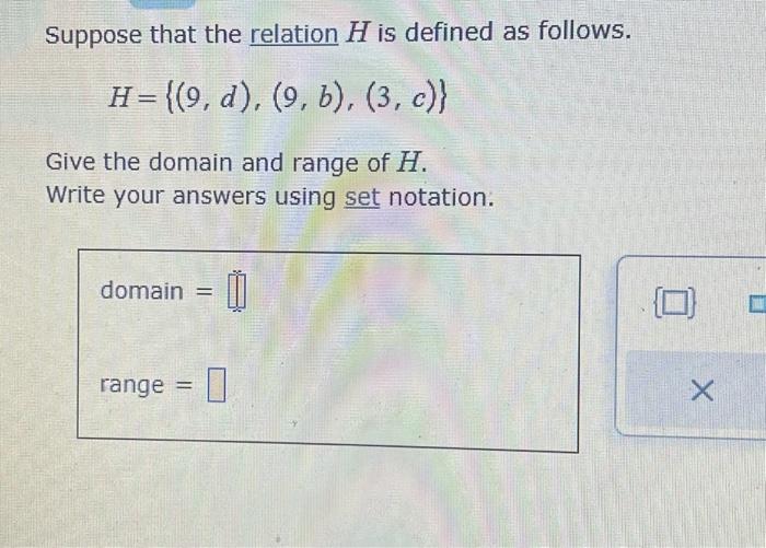 Solved Suppose that the relation H is defined as follows. | Chegg.com