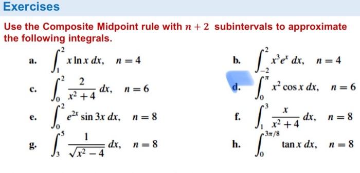 Solved Can you solve D by using composite simpsons rule and | Chegg.com