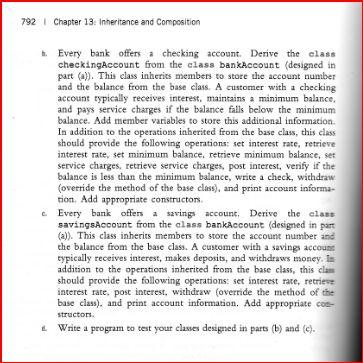 Solved Define the class bank Account to store a bank | Chegg.com