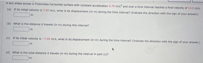 Solved A box slides across a frictioniess horizontal surface | Chegg.com