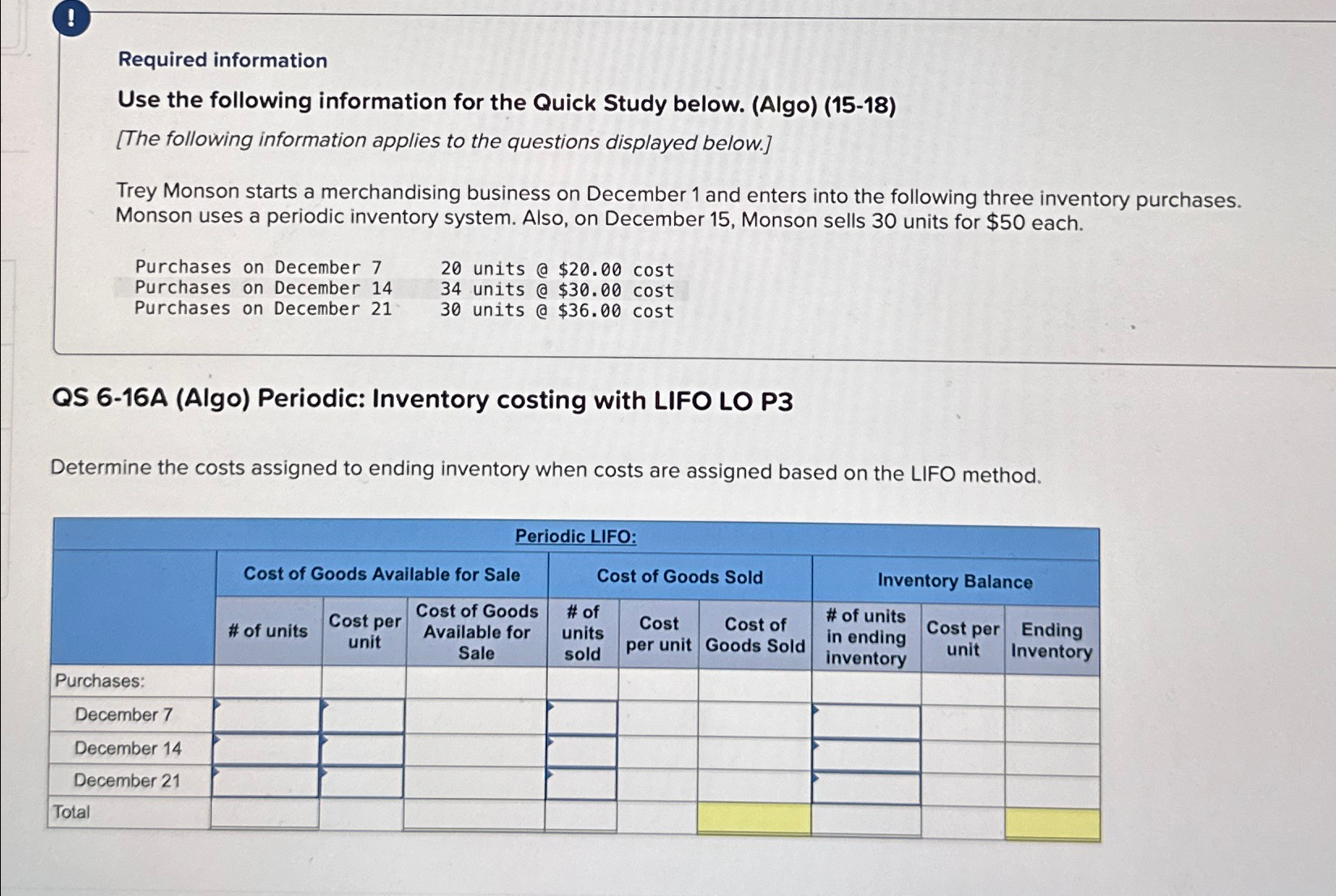 !Required informationUse the following information | Chegg.com