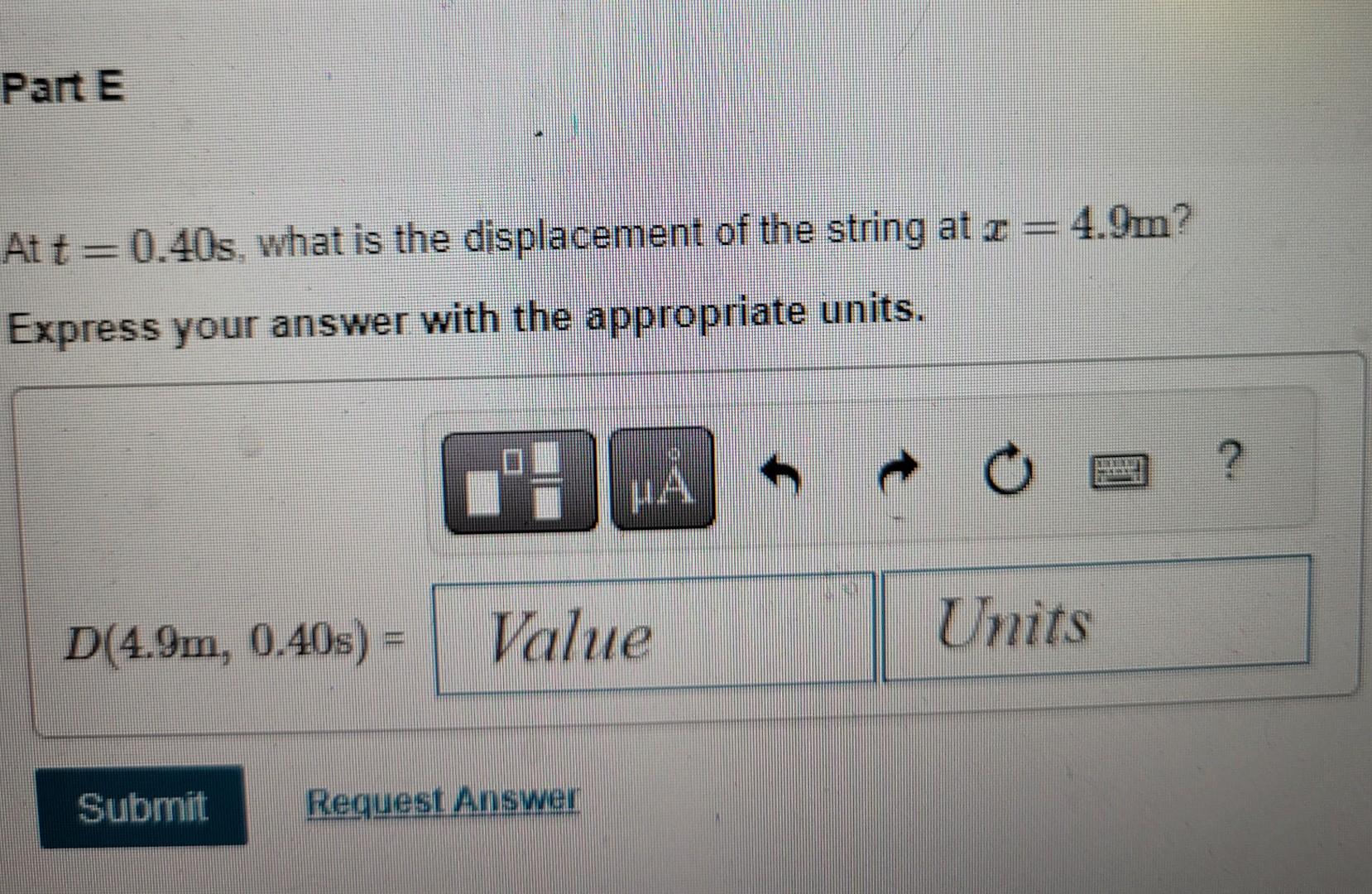 Solved A wave on a string is described by \\[ D(x, t)=(4.0 | Chegg.com
