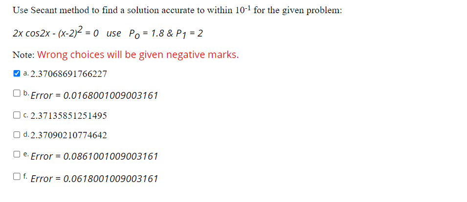 Solved Use Secant method to find a solution accurate to | Chegg.com