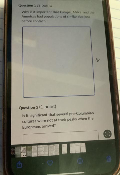 Question 1 (1 point) Why is it important that Europe. | Chegg.com