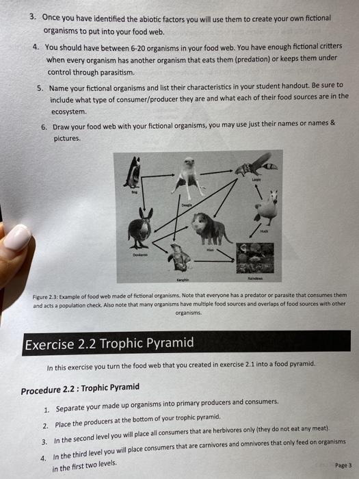 Biology 1407 Lab 2: Food Webs & Trophic Pyramids | Chegg.com