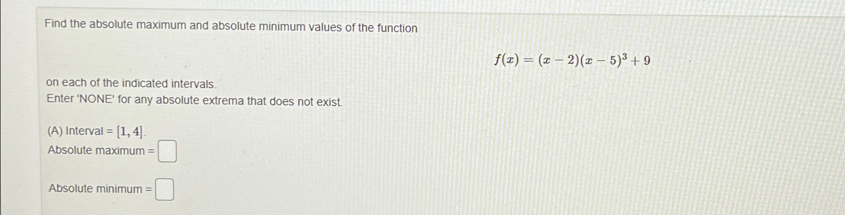 Solved Find The Absolute Maximum And Absolute Minimum Values 3799