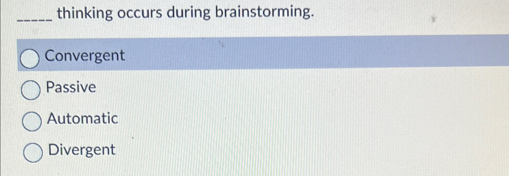 Solved thinking occurs during | Chegg.com