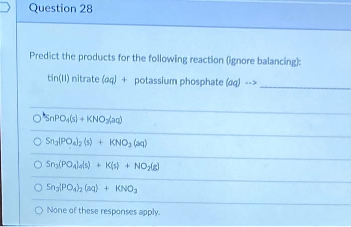 Solved Question 28 Predict the products for the following | Chegg.com