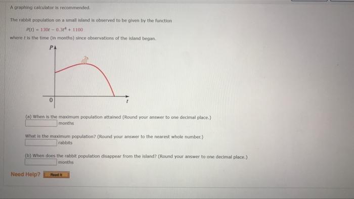 Solved A graphing calculator is recommended The rabbit | Chegg.com