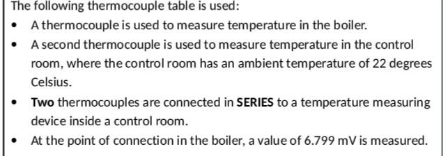 Solved The following thermocouple table is used: - A | Chegg.com