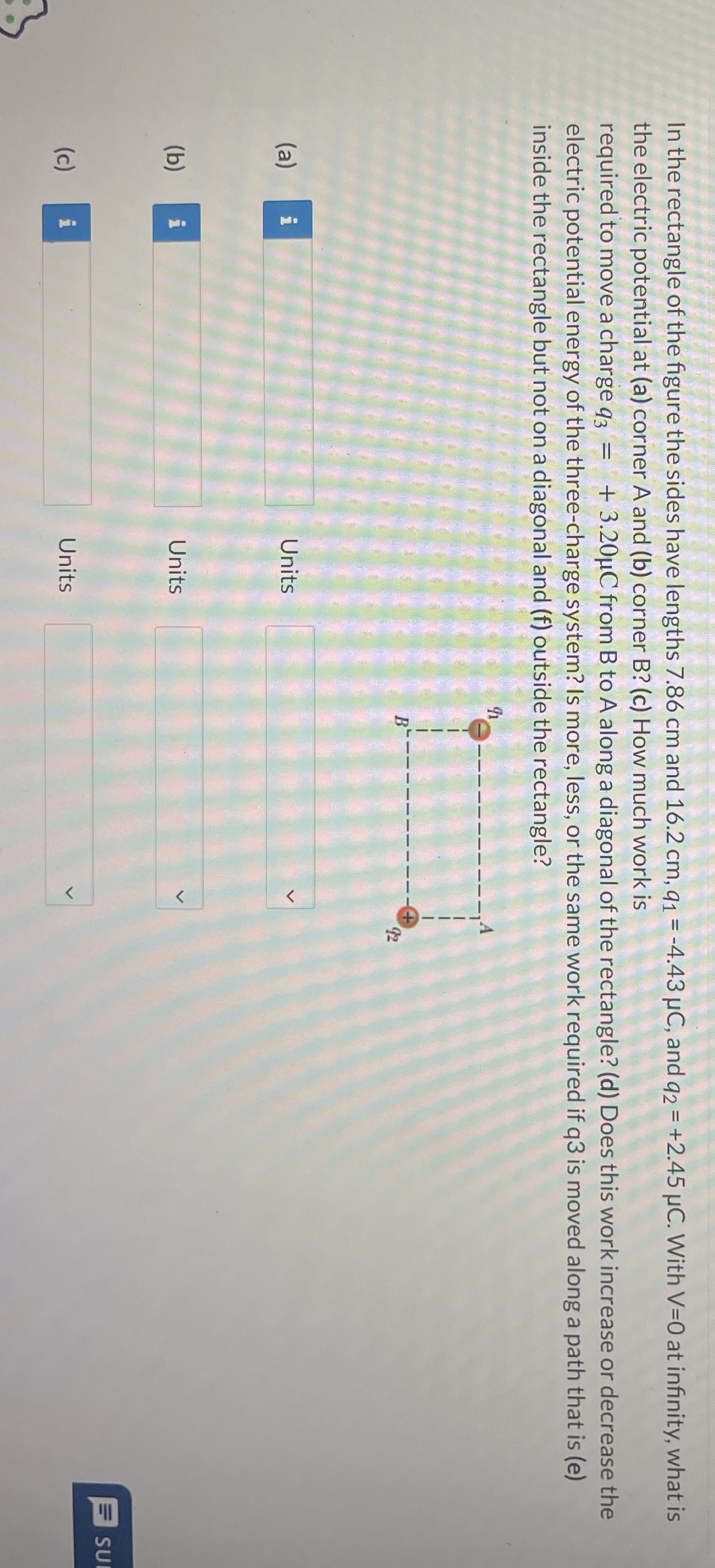 Solved In the rectangle of the figure the sides have lengths | Chegg.com