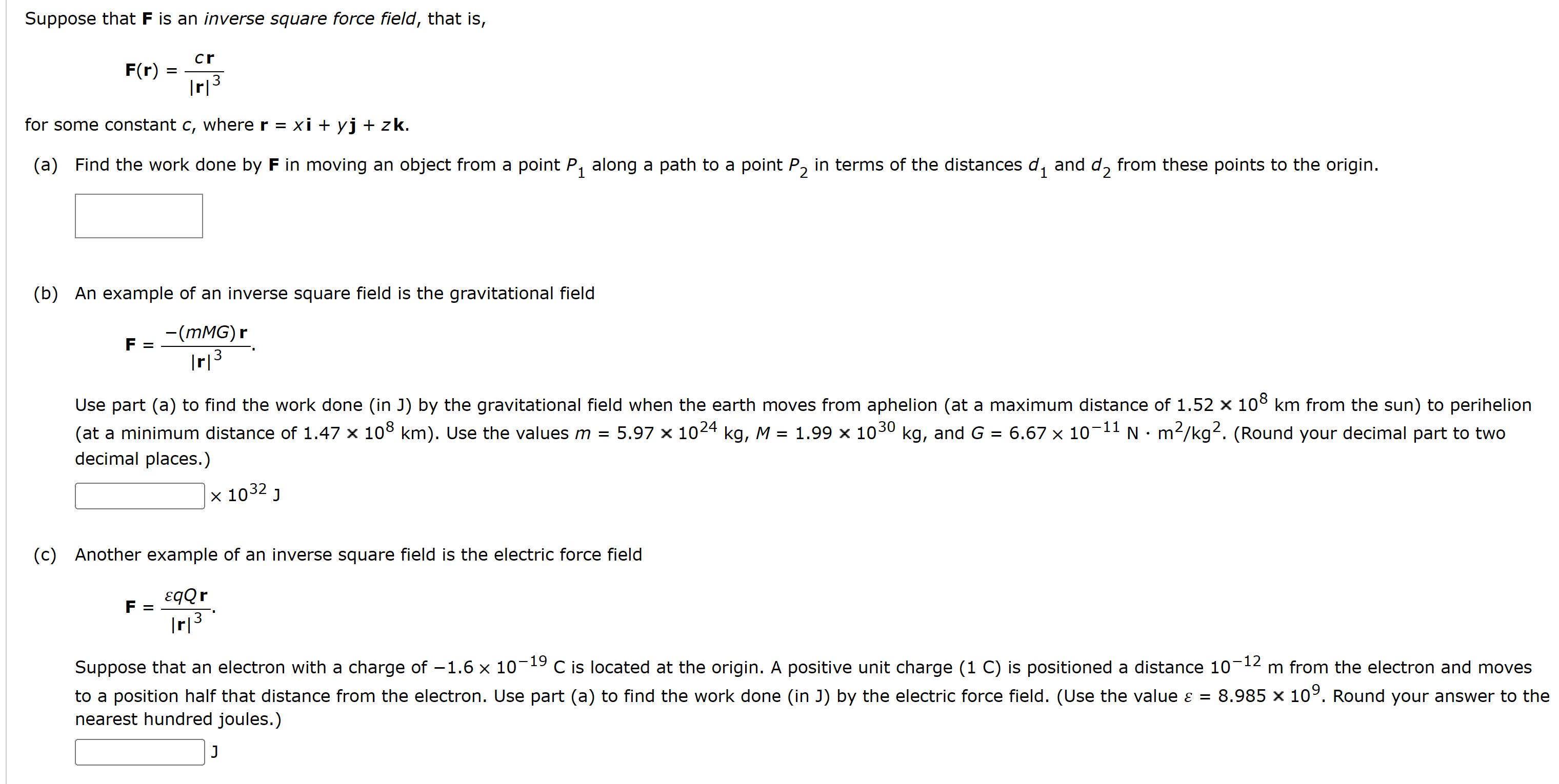Solved Suppose that F ﻿is an inverse square force field, | Chegg.com