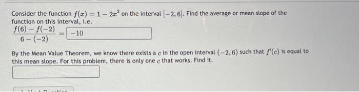 Solved Consider the function f(x)=1−2x2 on the interval | Chegg.com