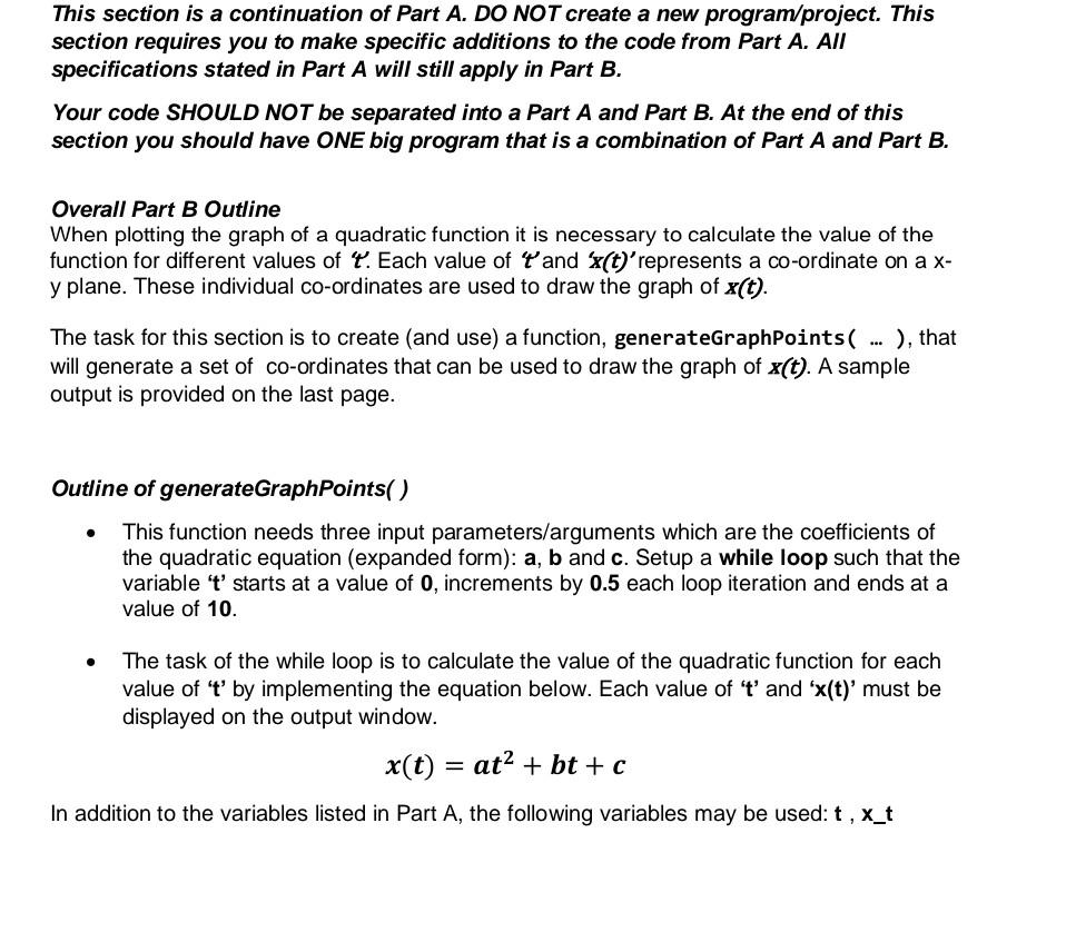 Solved This section is a continuation of Part A. DO NOT | Chegg.com