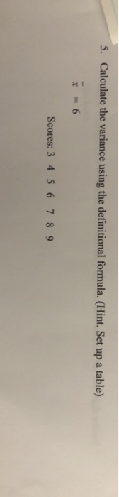 Solved 5. Calculate the variance using the definitional | Chegg.com