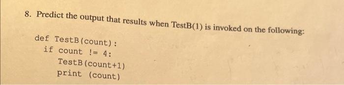 Solved Python. I know this is recursive, why is output | Chegg.com