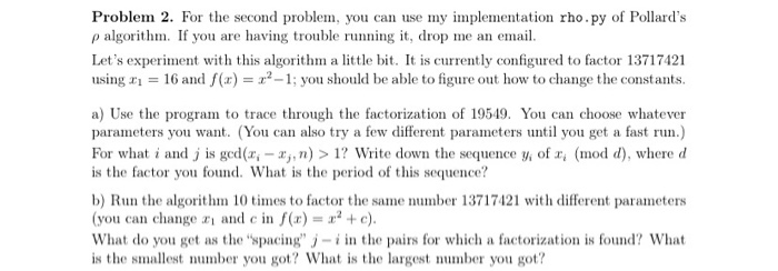 Solved Problem 2. For the second problem, you can use my | Chegg.com