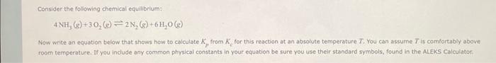 Solved Consider the following chemical equilibrium: 4NH3( | Chegg.com