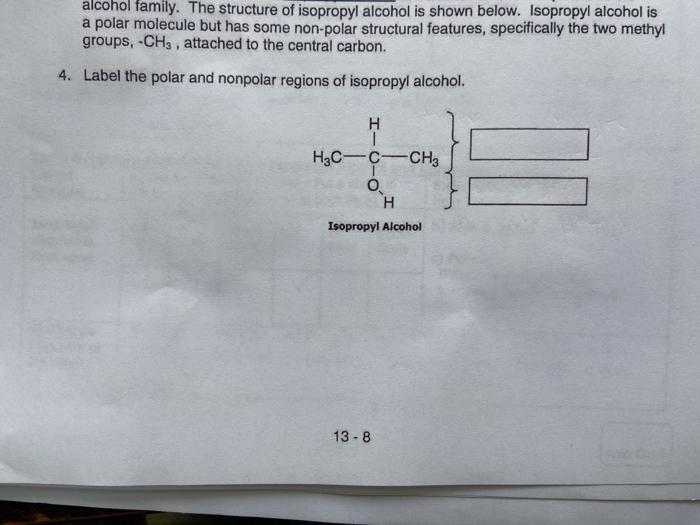 Solved alcohol family. The structure of isopropyl alcohol is | Chegg.com