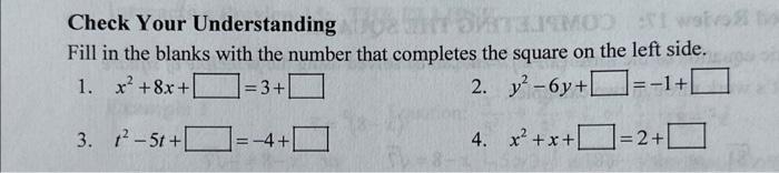 Solved Check Your Understanding Fill in the blanks with the | Chegg.com