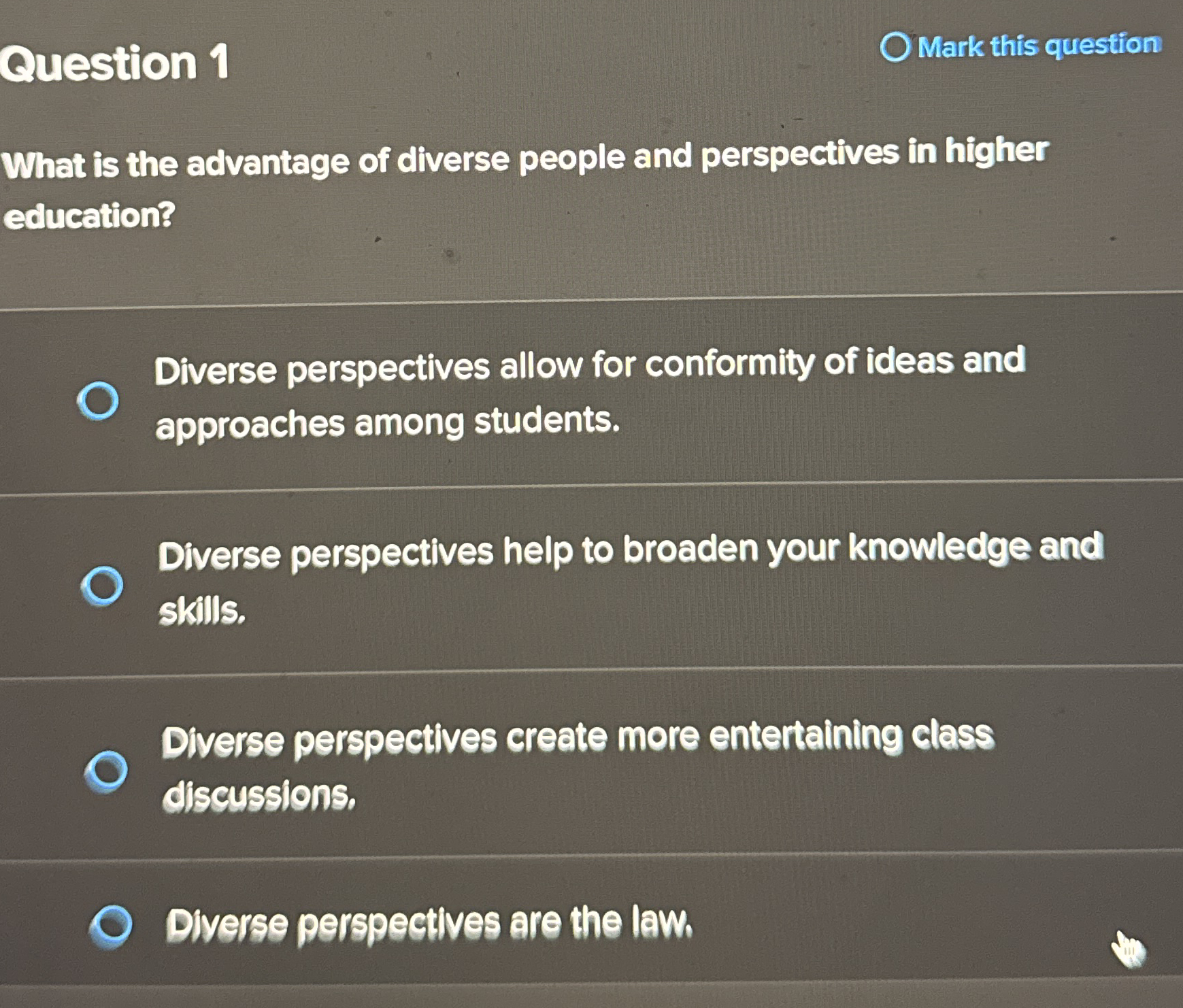Solved Question 1Mark this questionWhat is the advantage of | Chegg.com