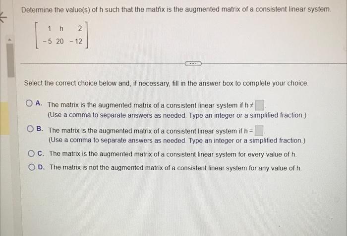 Solved Determine the value(s) of h such that the matrix is | Chegg.com