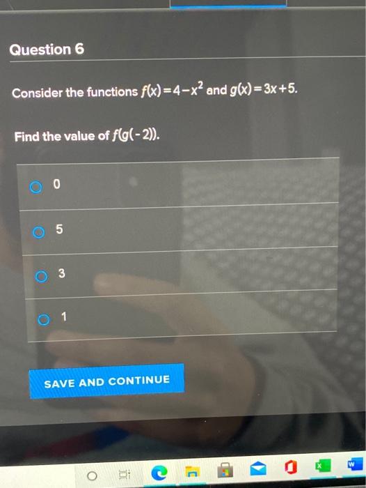 Solved Question 6 Consider the functions f(x)=4-x? and | Chegg.com