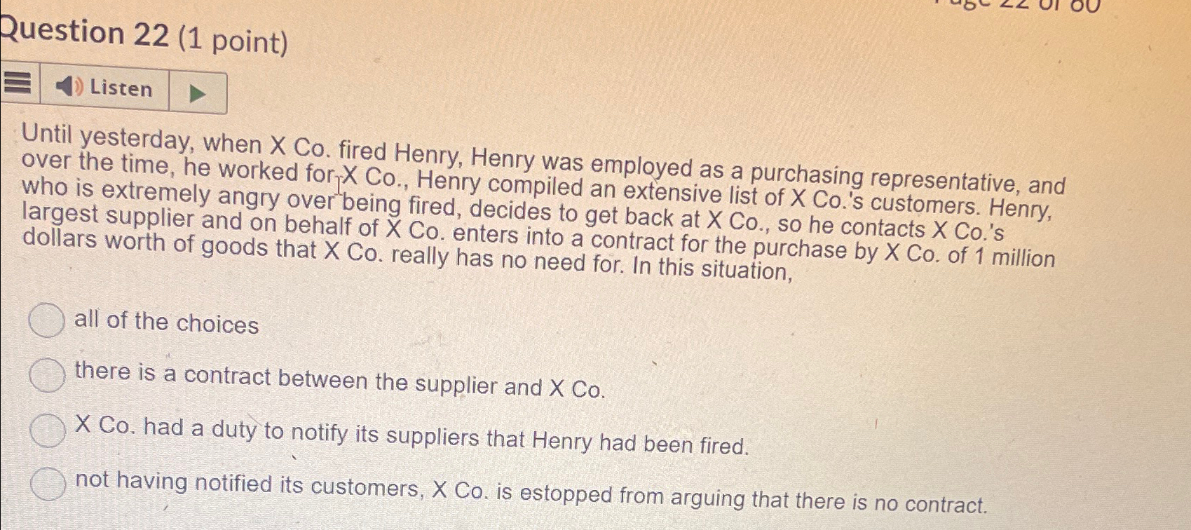 Solved Question 22 (1 ﻿point)ListenUntil yesterday, when x | Chegg.com