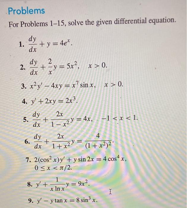 Solved DIFF. EQ & LINEAR ALGEBRA #9 ONLY ANSWER SHOULD BE | Chegg.com