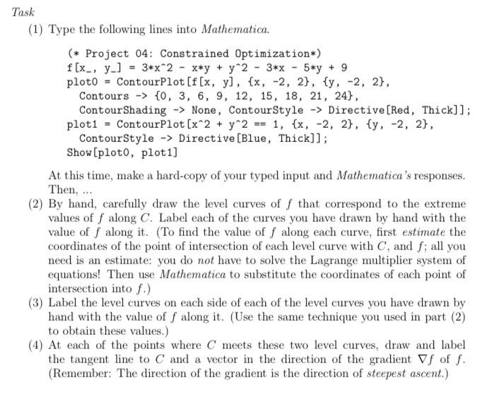 Task (1) Type the following lines into Mathematica. | Chegg.com