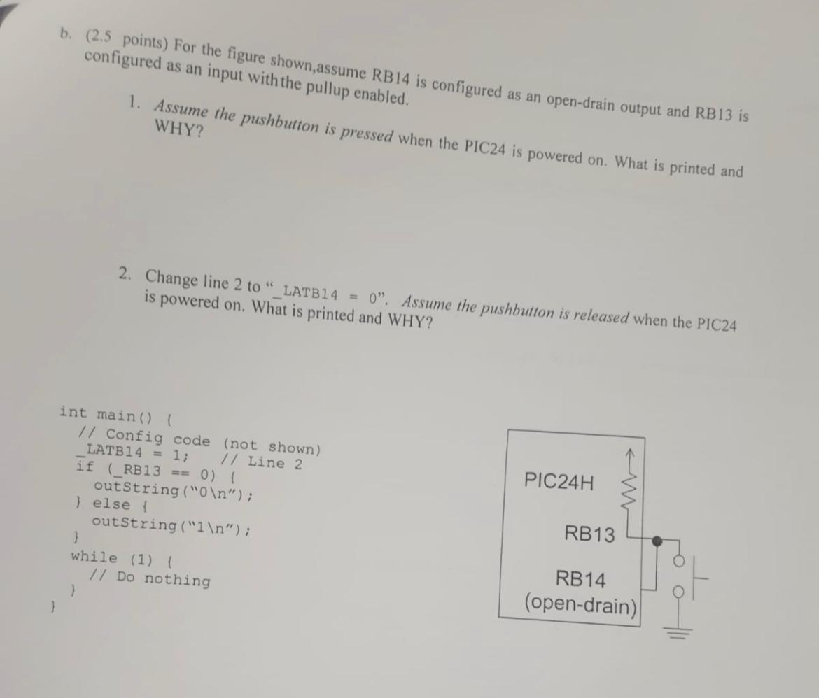 Solved b. (2.5 ﻿points) ﻿For the figure shown,assume RB 14 | Chegg.com