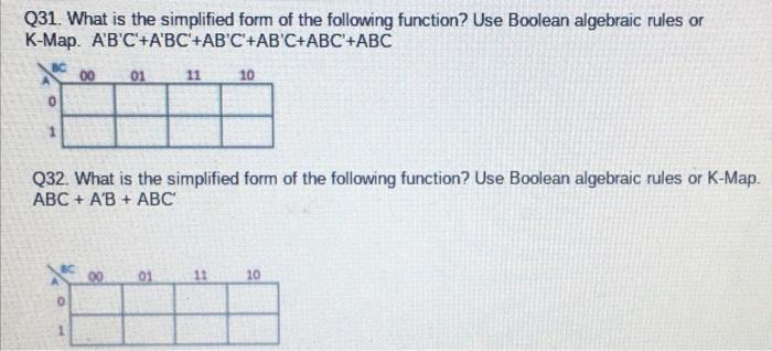 Solved Q31. What is the simplified form of the following | Chegg.com