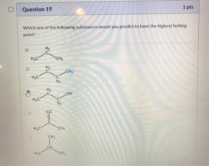 Solved which of the following substances would you predict | Chegg.com
