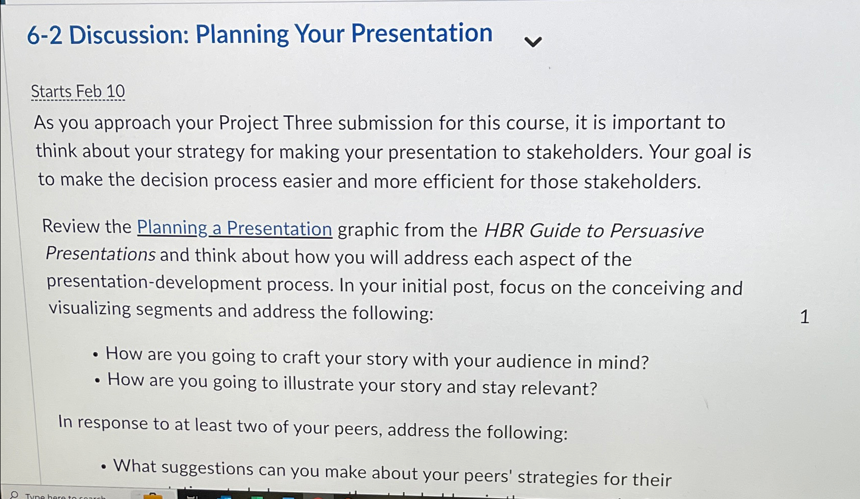 Solved 6-2 ﻿Discussion: Planning Your PresentationStarts Feb | Chegg.com