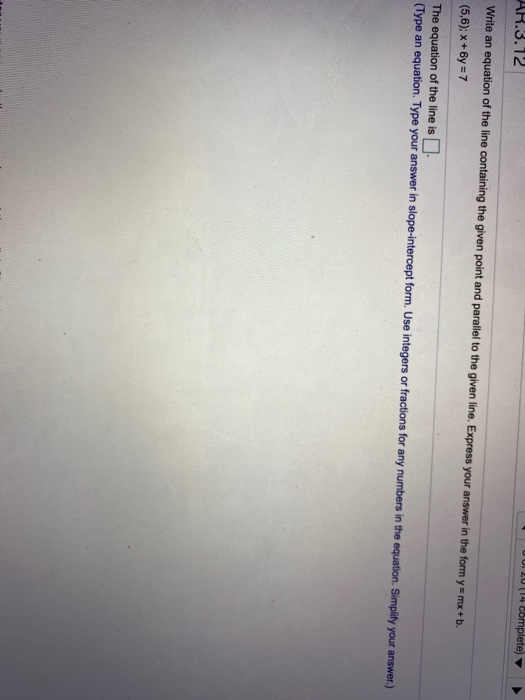 Solved UU 2014 complete) AR.3.12 Write an equation of the | Chegg.com