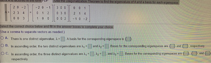 Solved terom UM Use the Diagonalization Theorem to find the | Chegg.com