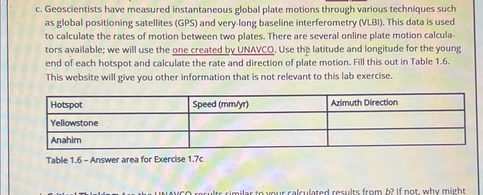 Solved c. ﻿Geoscientists have measured instantaneous global | Chegg.com