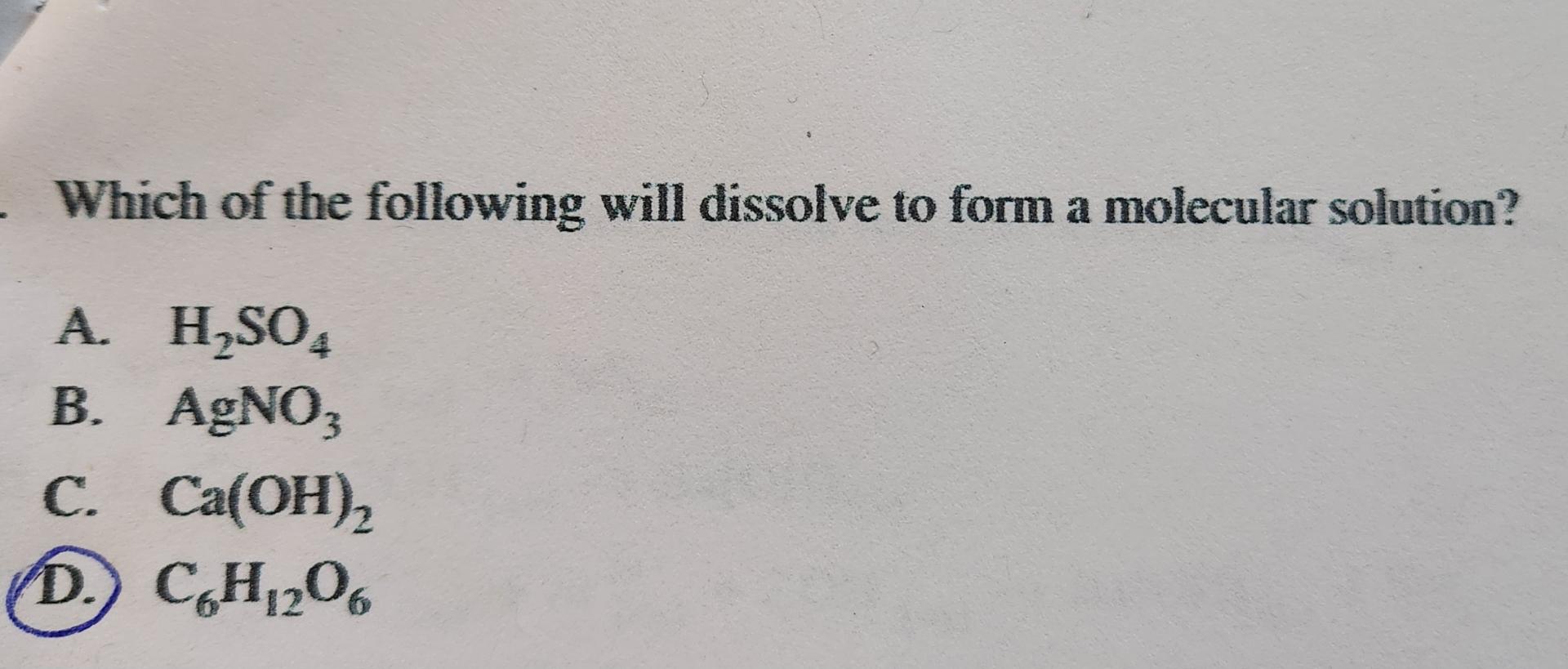 Solved Which of the following will dissolve to form a | Chegg.com
