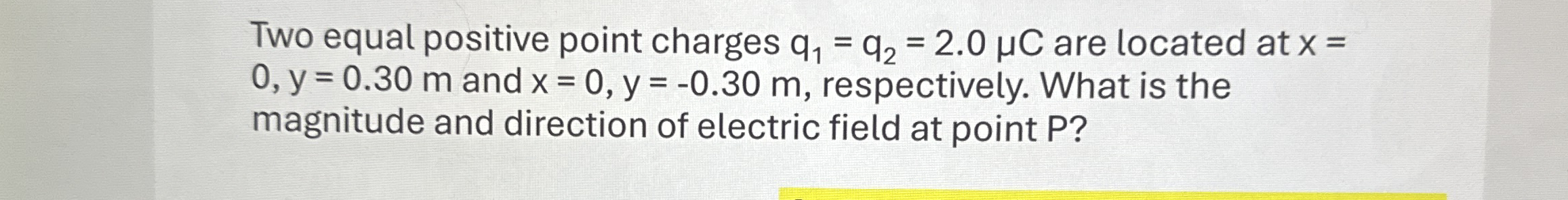 Solved Two equal positive point charges q1=q2=2.0μC ﻿are | Chegg.com