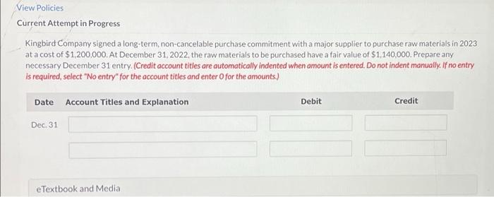 Solved View Policies Current Attempt in Progress Kingbird | Chegg.com