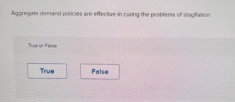 Solved Aggregate demand policies are effective in curing the | Chegg.com