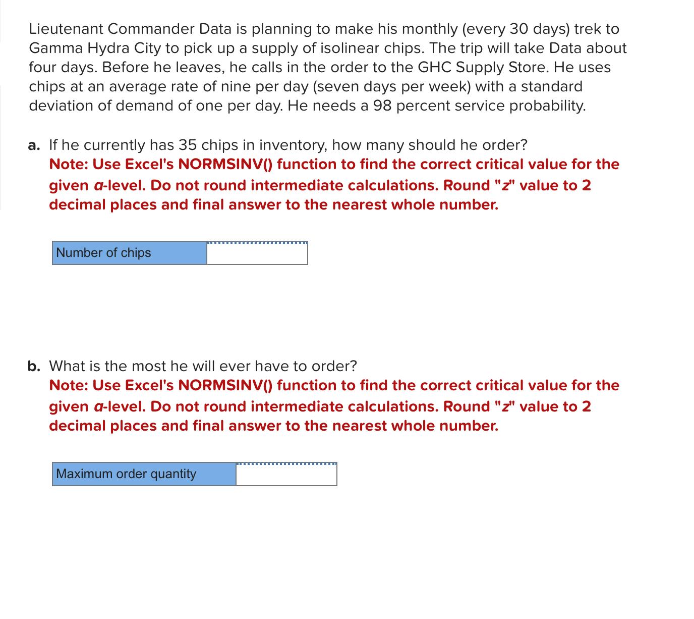 Solved Lieutenant Commander Data is planning to make his | Chegg.com
