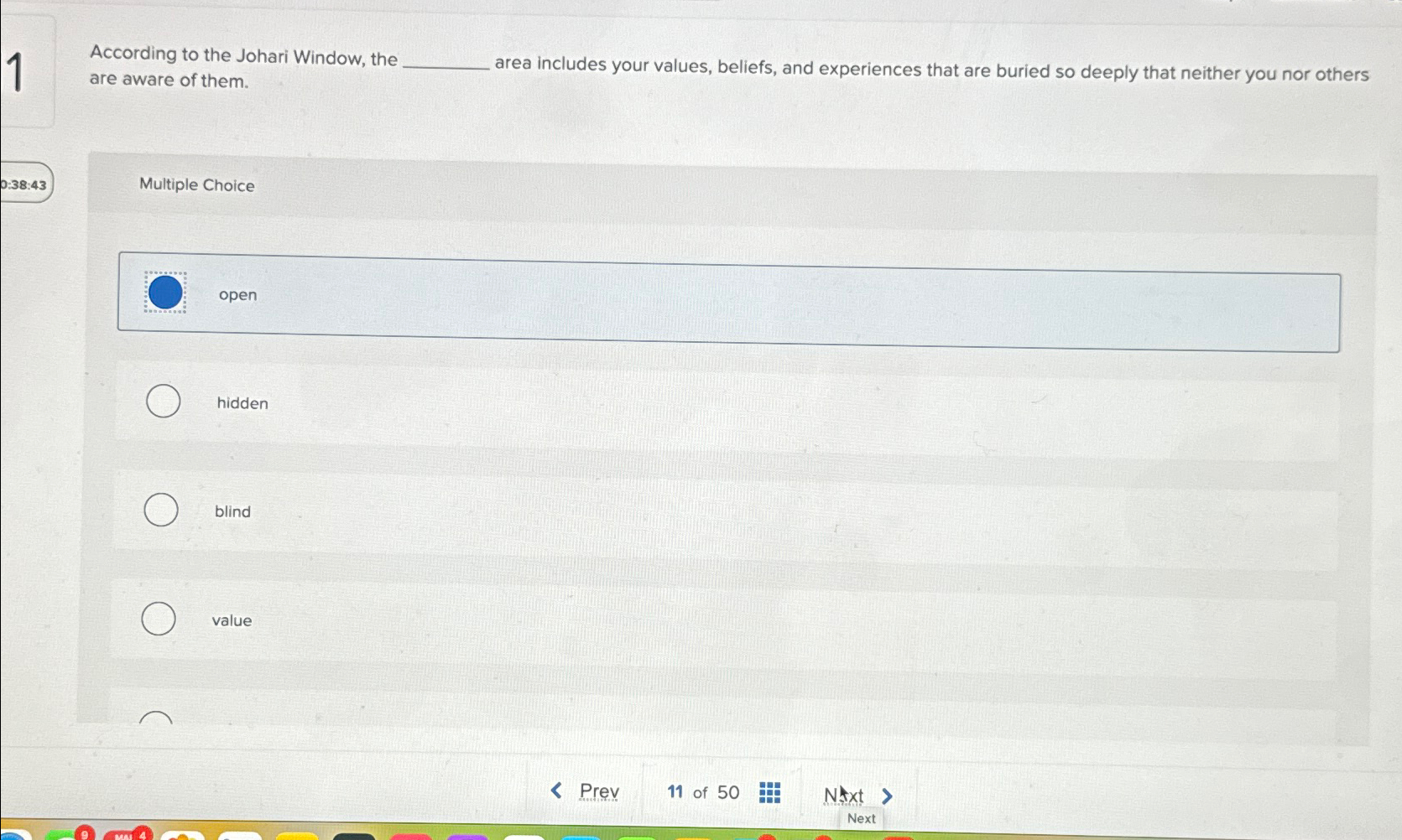 Solved According to the Johari Window, the are aware of | Chegg.com