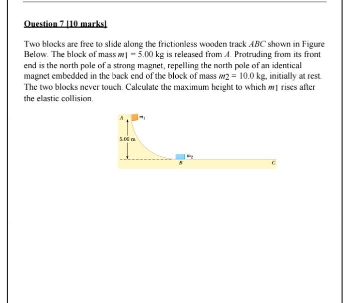 Solved Question 7 110 marks! Two blocks are free to slide | Chegg.com