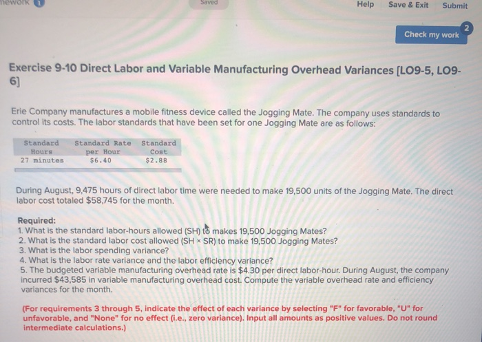 Solved nework 1 Saved Help Save & Exit Submit Check my work | Chegg.com