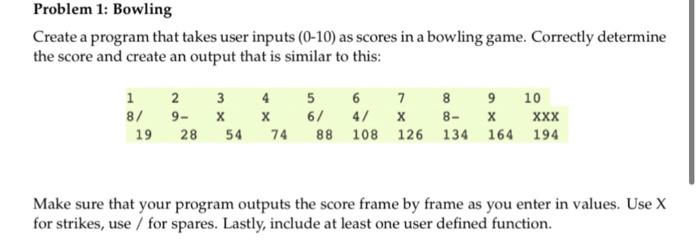 Solved This is just creating a simple bowling game in python | Chegg.com