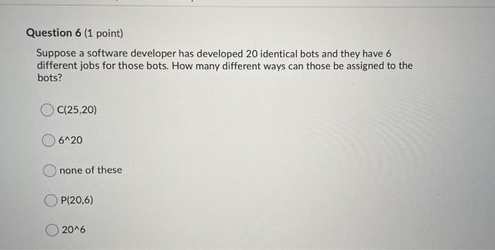 Solved Question 6 (1 point) Suppose a software developer has | Chegg.com