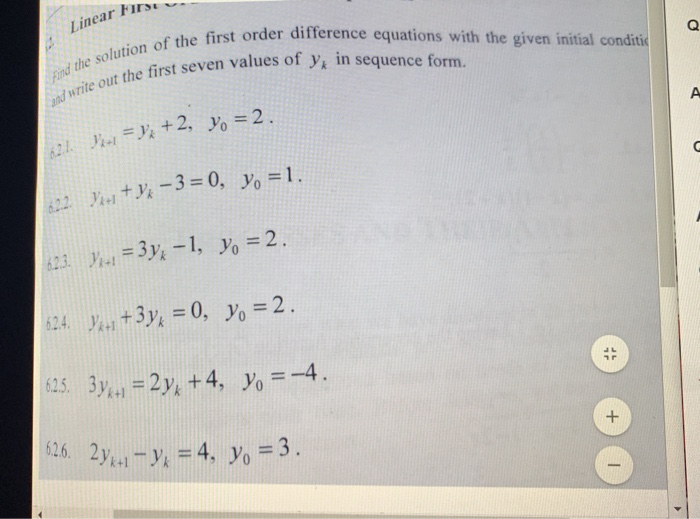 Solved Linear First the first order difference equations | Chegg.com