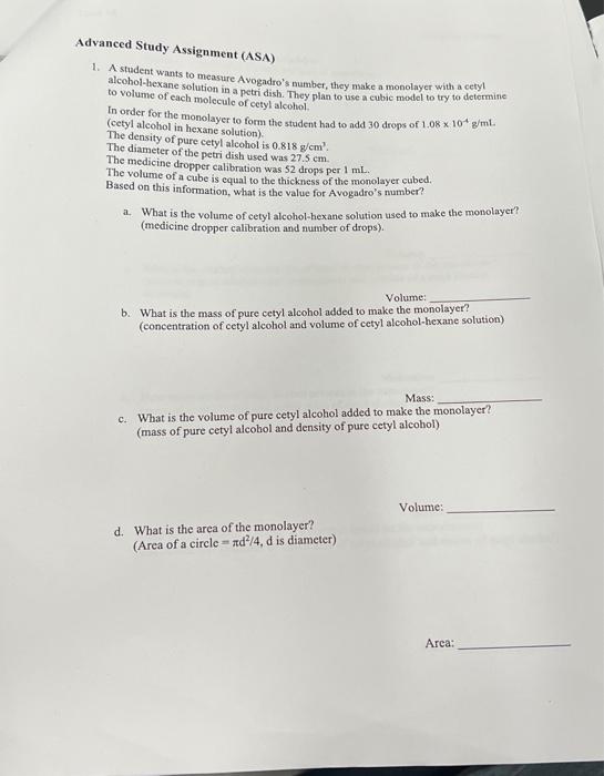 Solved Advanced Study Assignment (ASA) 1. A student wants to | Chegg.com